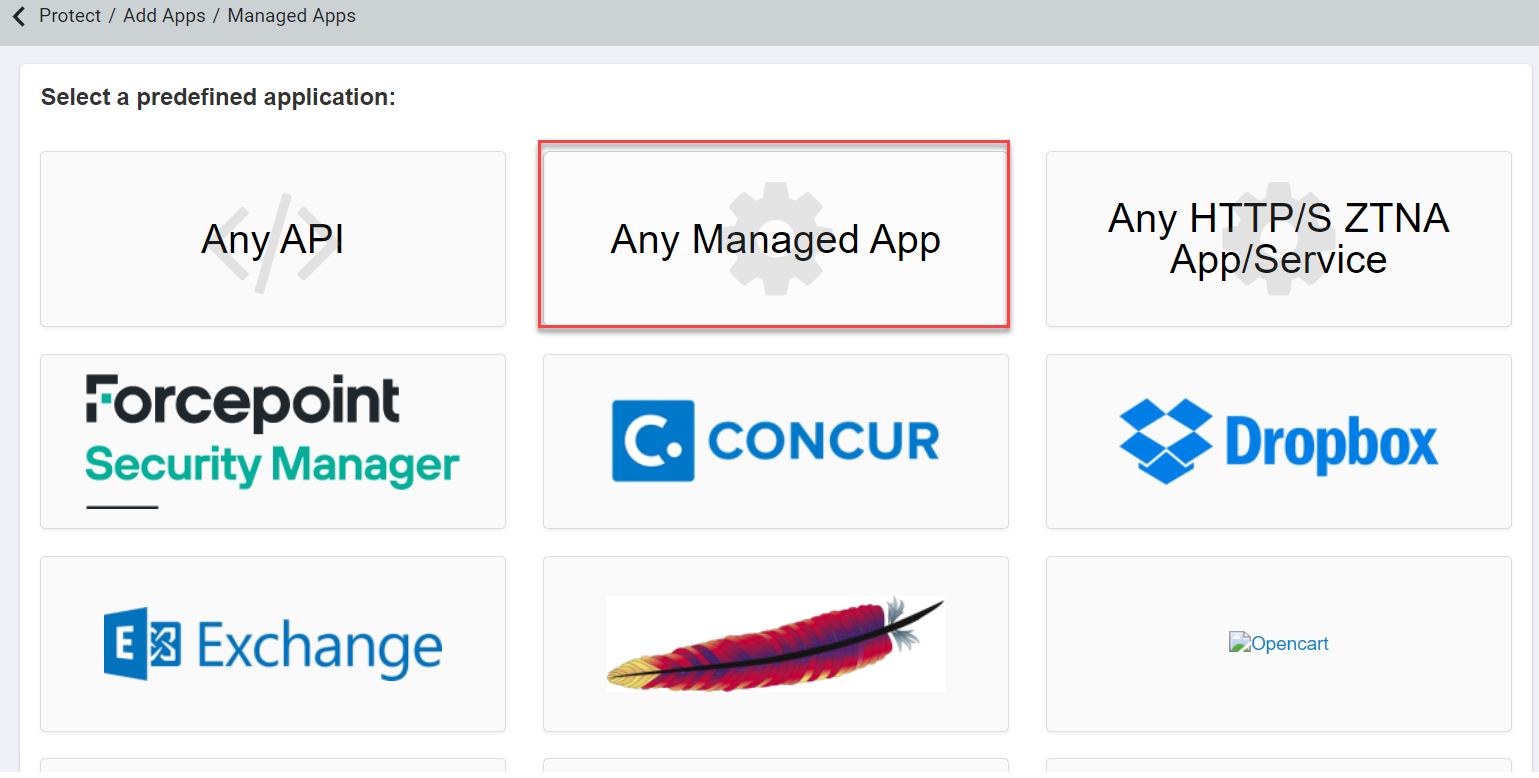 Adding a custom licensed application to Forcepoint Data Security Cloud | SSE